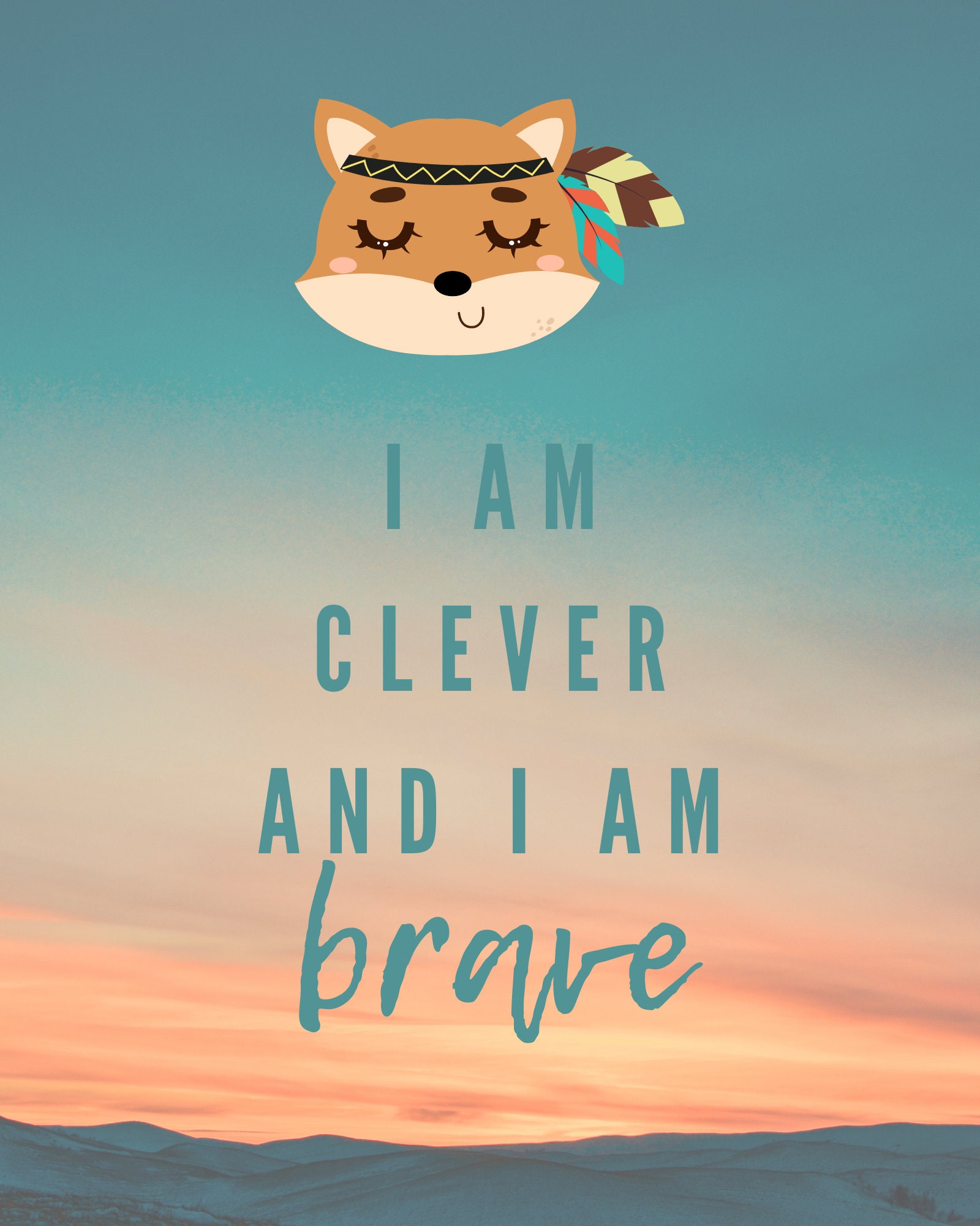 Woodland Animal Affirmation Poster Set: Hedgehog, Owl, Deer, Fox - Etsy