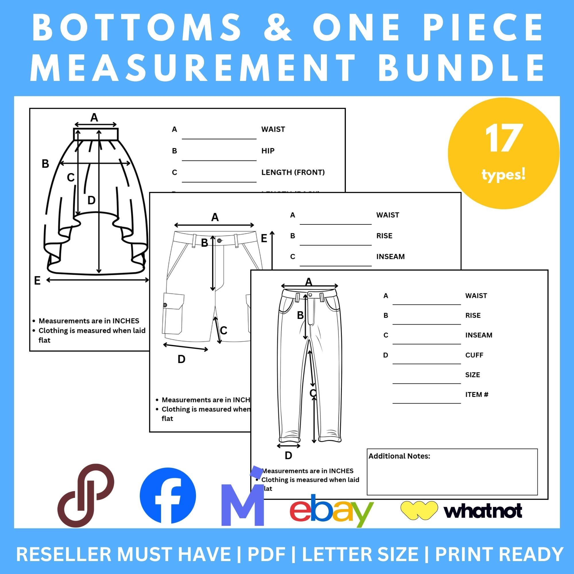 Pants Measurement Tool, Clothing Measurement Template, Clothes Measurer ...