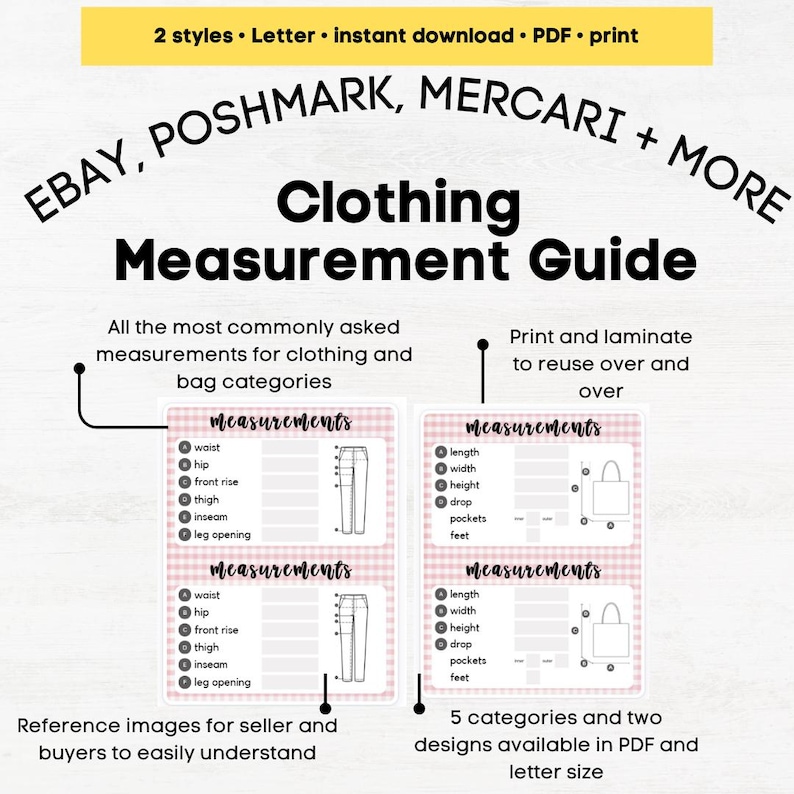 Clothing Measurement Guide, Clothing Measurement Chart, Clothing ...