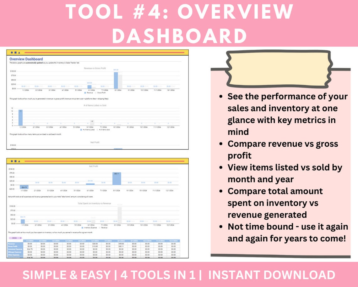 Reseller Inventory and Sales Spreadsheet Business Tracker for Google ...