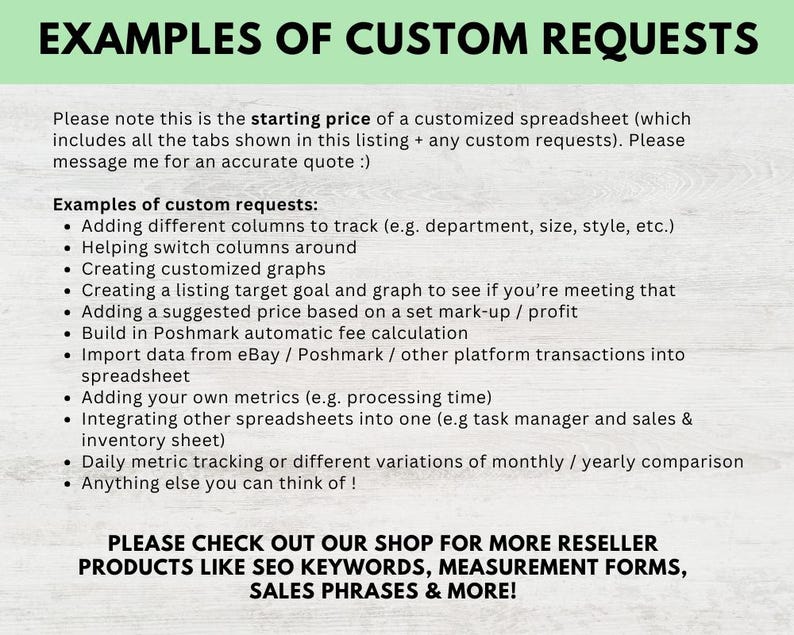 Customized Reseller Spreadsheet Reseller Tool Reseller Template Profit ...