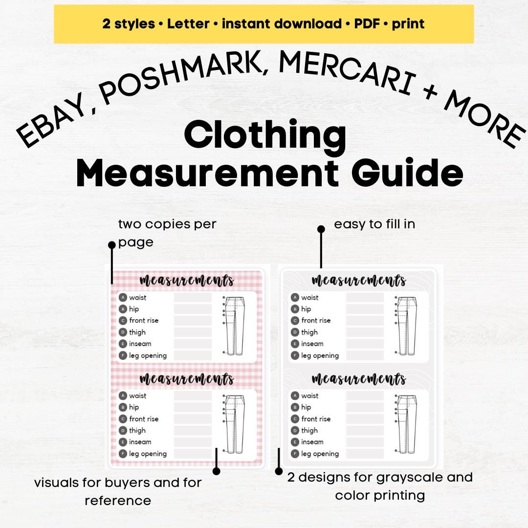 Clothing Measurement Guide, Clothing Measurement Chart, Clothing ...