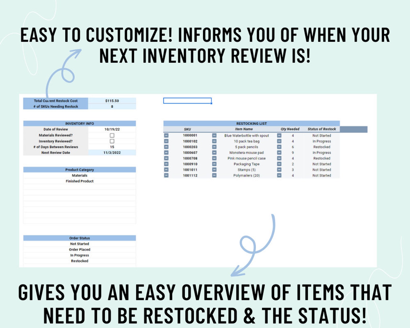 Simple Inventory Tracking System for Small Business Spreadsheet Google ...
