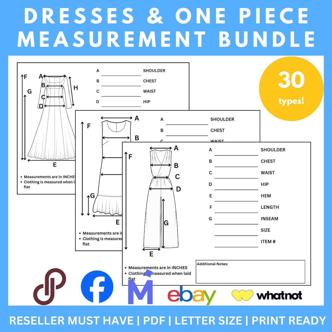 30 Dress Types Measurement Tool, Dress Measurement Guide, Dress ...