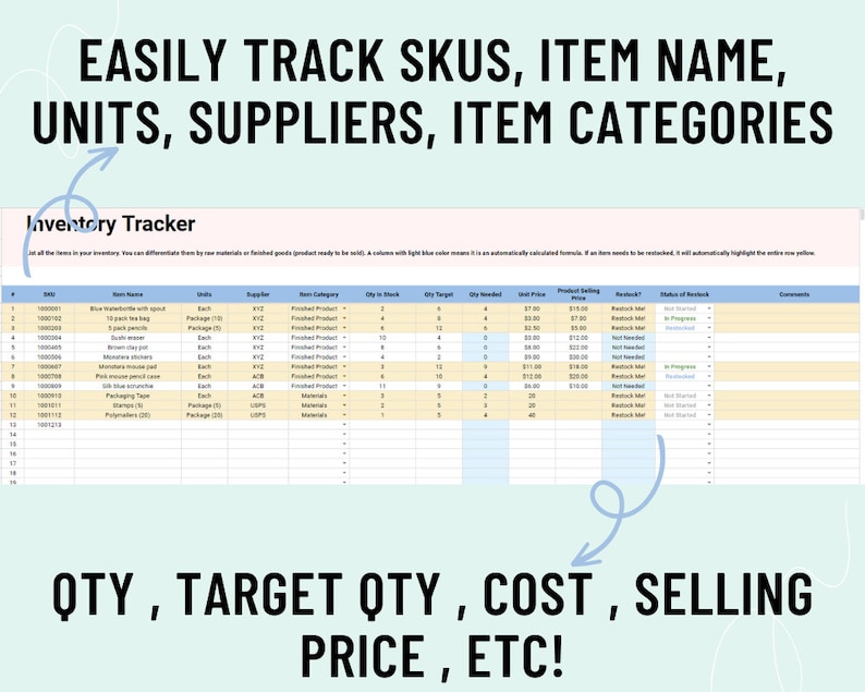Simple Inventory Tracking System for Small Business Spreadsheet Google ...