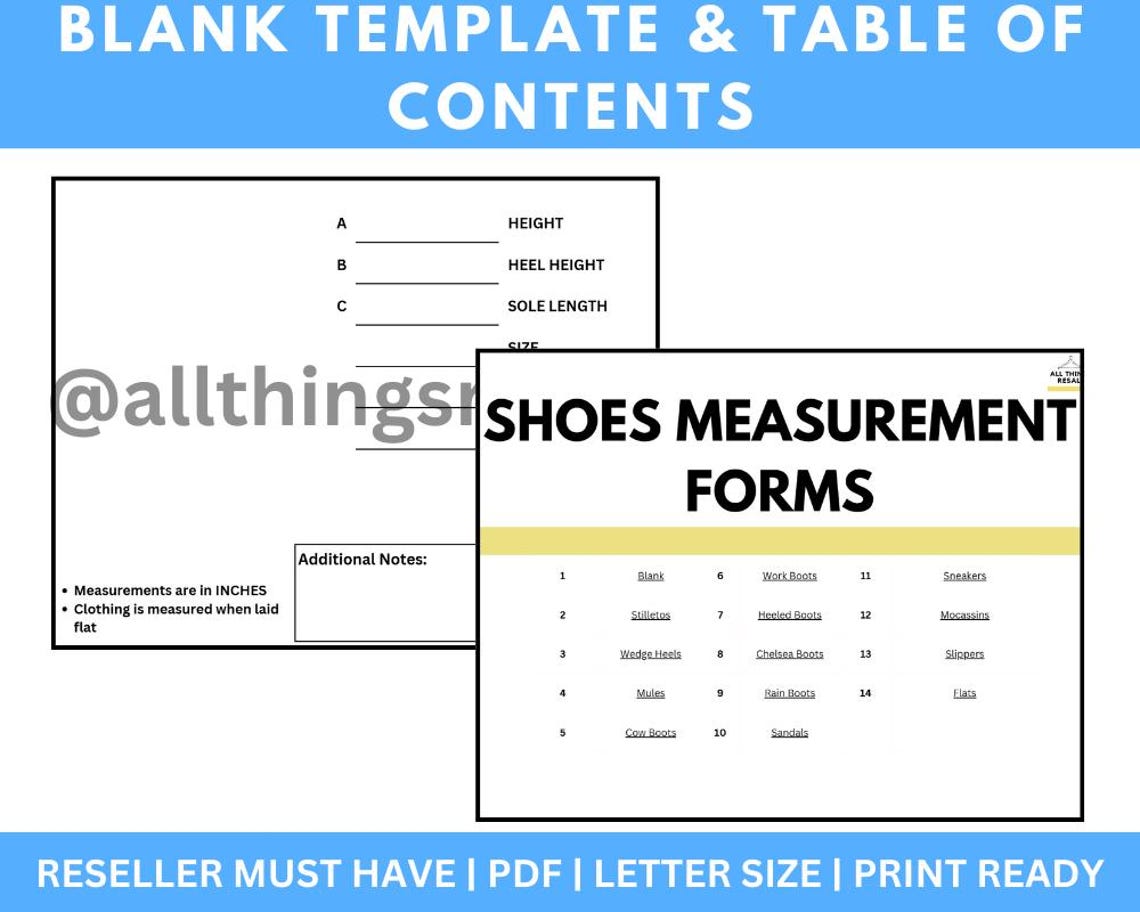 14 Shoes Footwear Boots Measurement Tool Sheet Size Guide Clothing ...