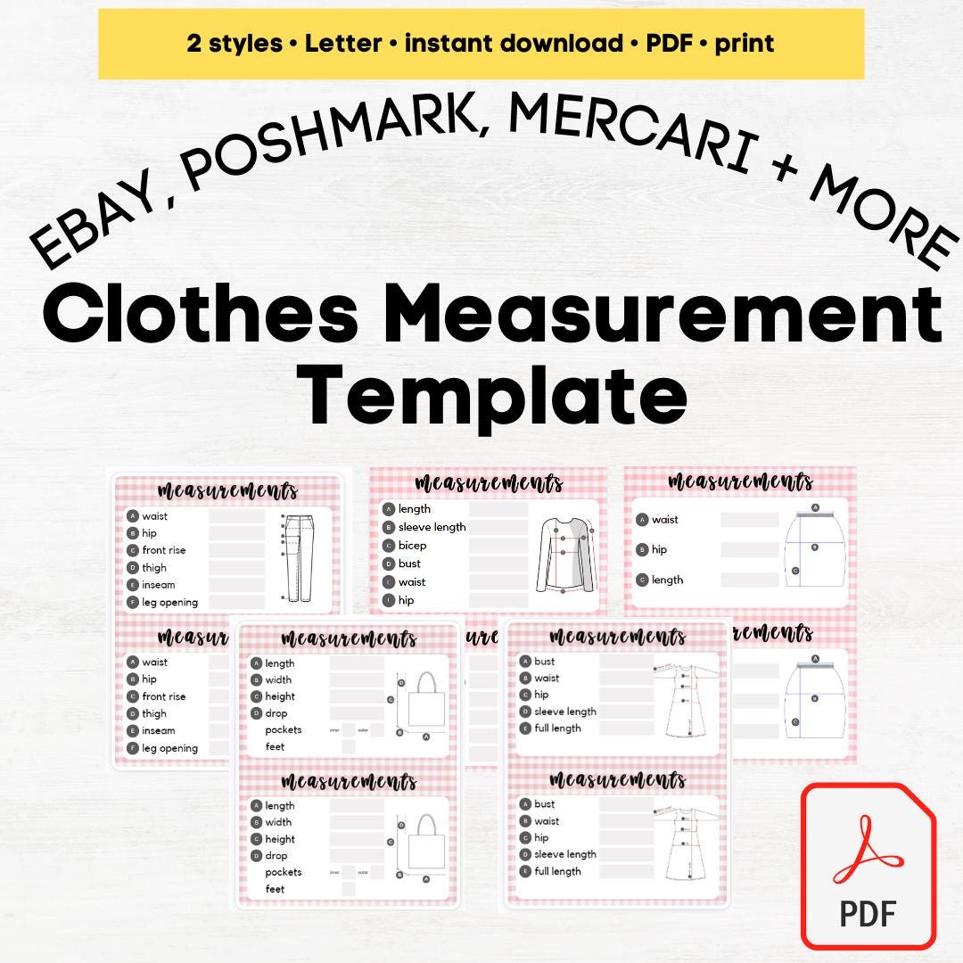 Clothing Measurement Guide, Clothing Measurement Chart, Clothing ...