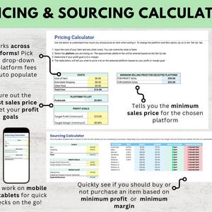 Reseller Spreadsheet, Spreadsheet for Resellers, Inventory Reselling ...