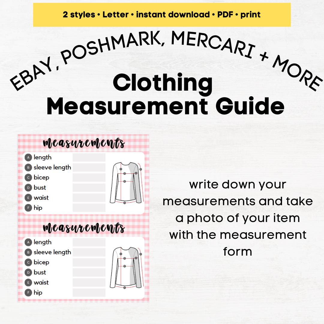 Clothing Measurement Guide, Clothing Measurement Chart, Clothing ...