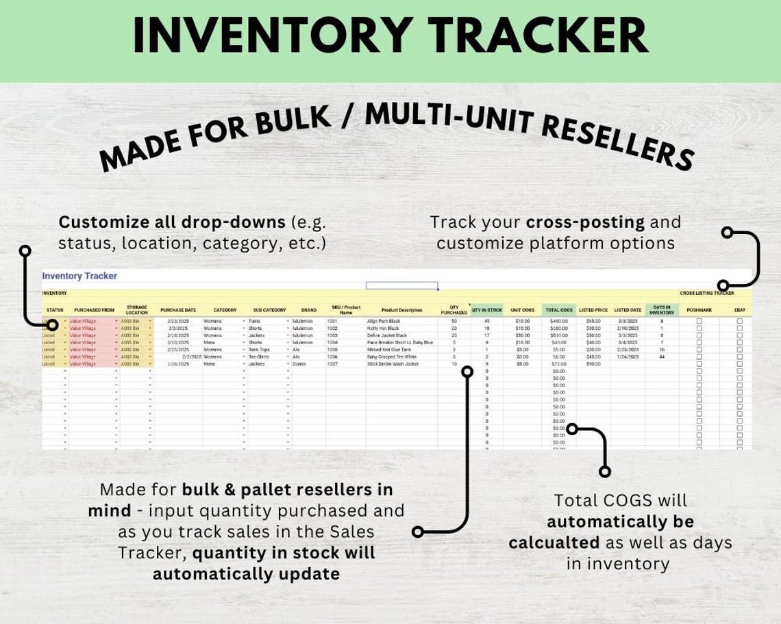 Bulk Reseller Spreadsheet, Spreadsheet for Resellers, Reseller ...