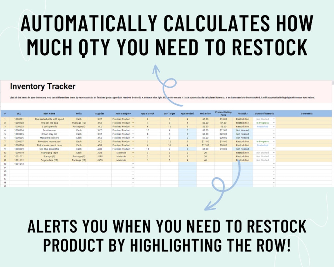 Simple Inventory Tracking System for Small Business Spreadsheet Google ...