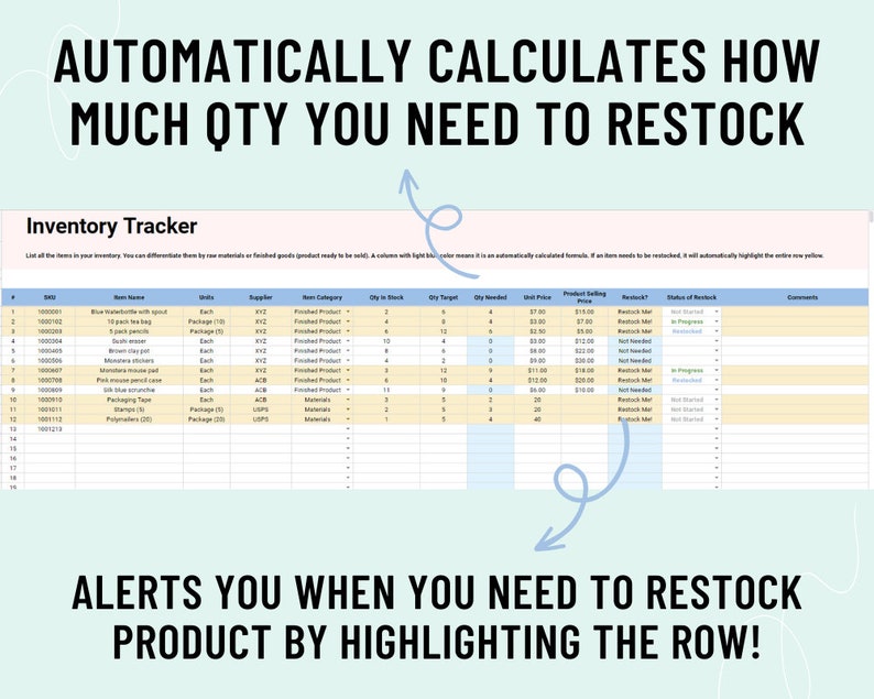 Simple Inventory Tracking System for Small Business Spreadsheet Google ...