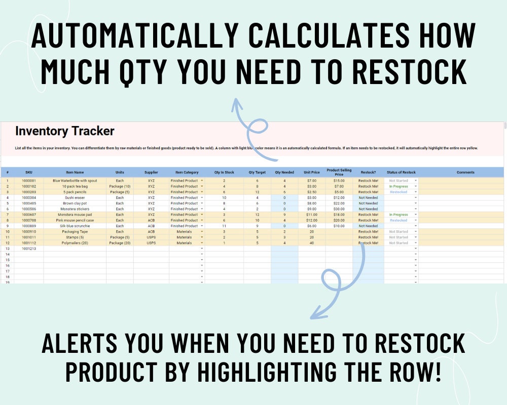 Simple Inventory Tracking System for Small Business Spreadsheet Google ...
