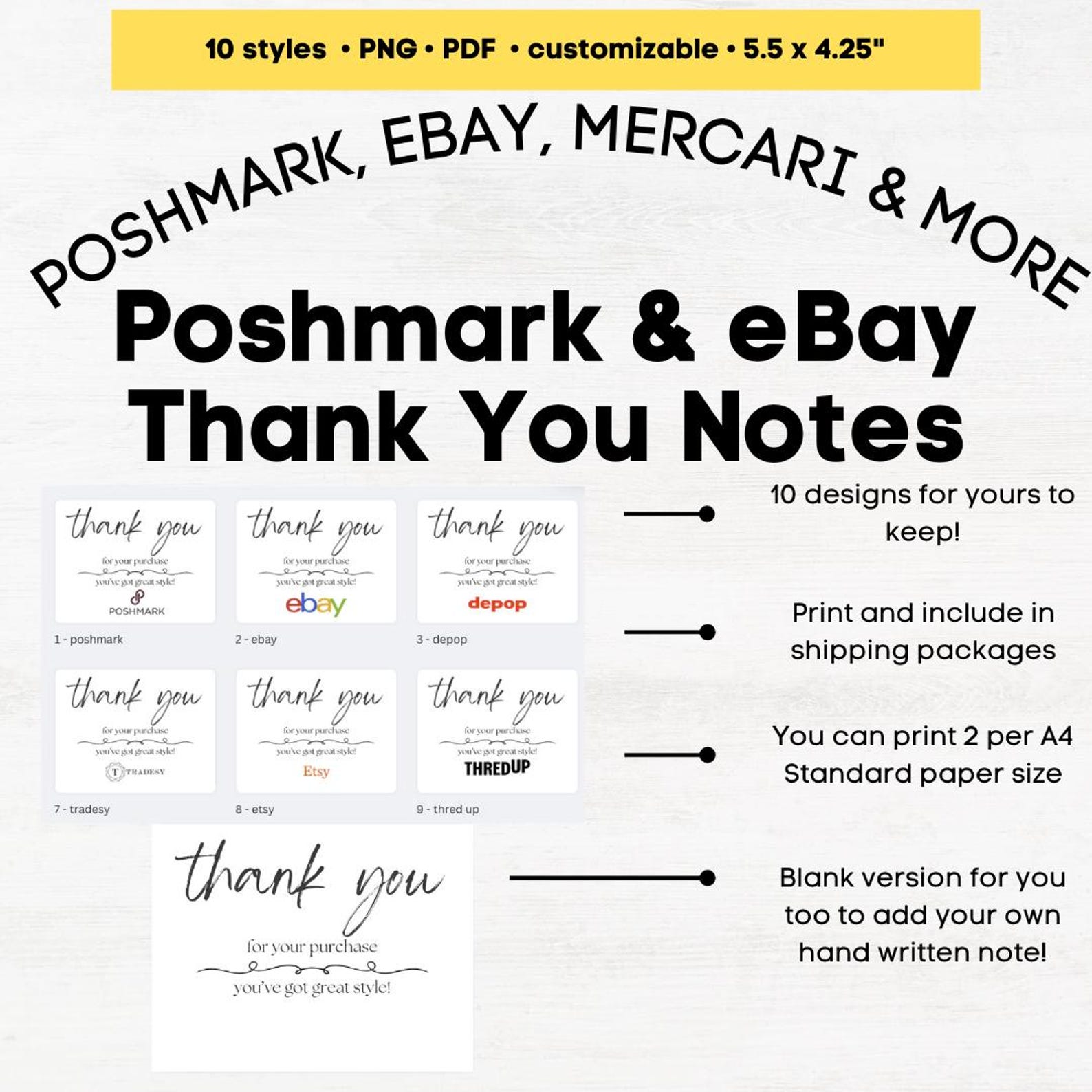 Poshmark Thank You Card, Poshmark Thank, Poshmark Printables, Poshmark ...