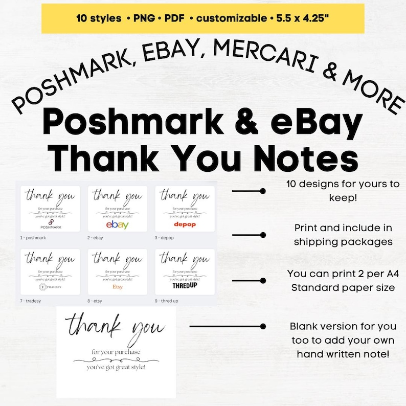 Poshmark Thank You Card, Poshmark Thank, Poshmark Printables, Poshmark ...