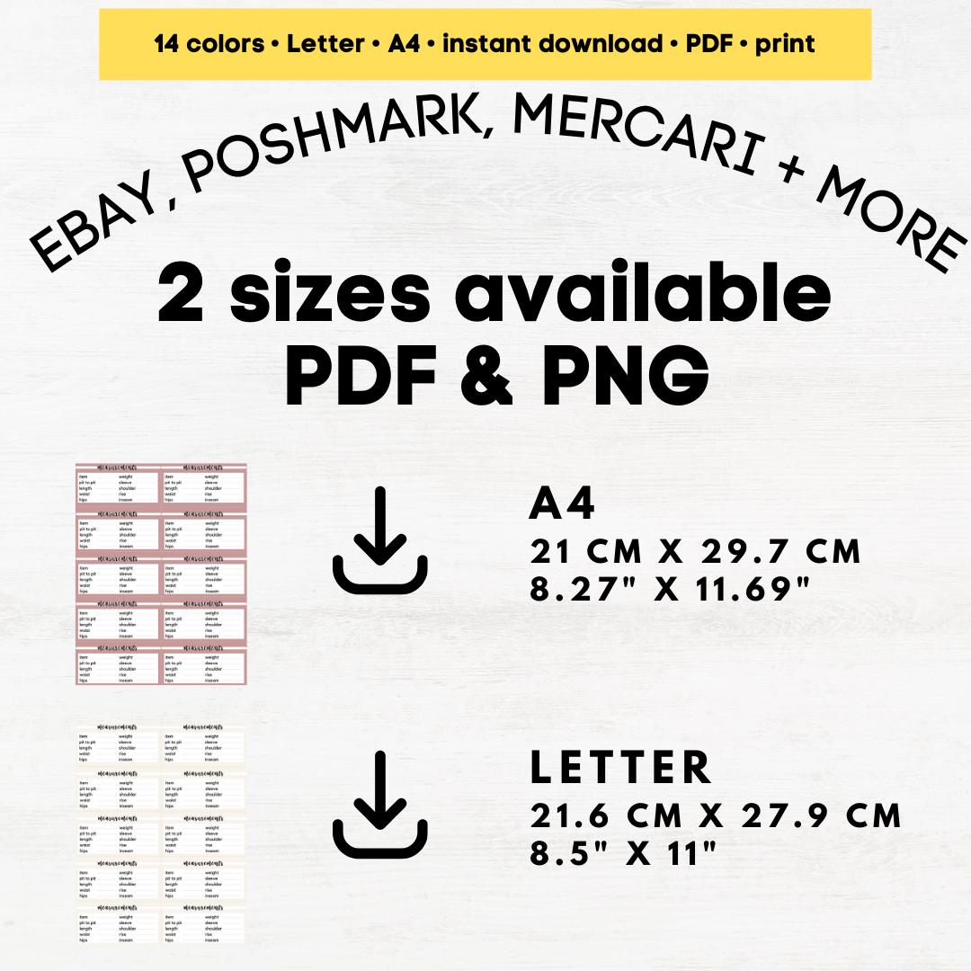 Clothing Reseller Measurements Sheet Form, Clothing Measurement ...