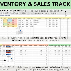 Reseller Spreadsheet, Spreadsheet for Resellers, Inventory Reselling ...