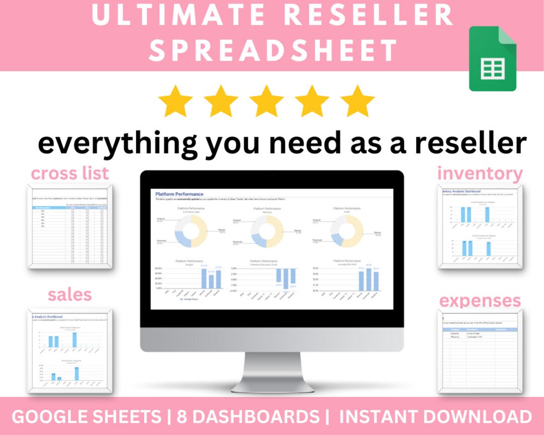 ULTIMATE Reseller Cross List Spreadsheet Inventory Sales Tracker for ...