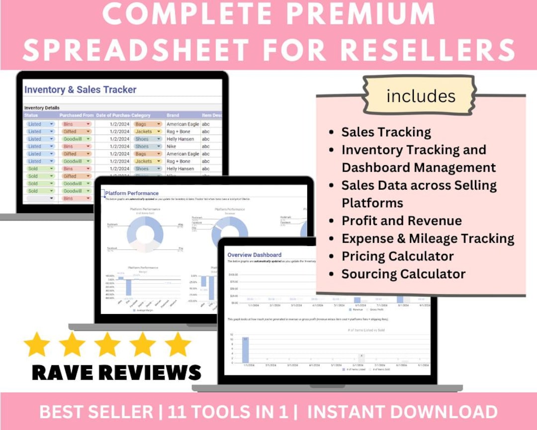 2026 Complete Premium Reseller Sheet Spreadsheet Poshmark Reseller ...