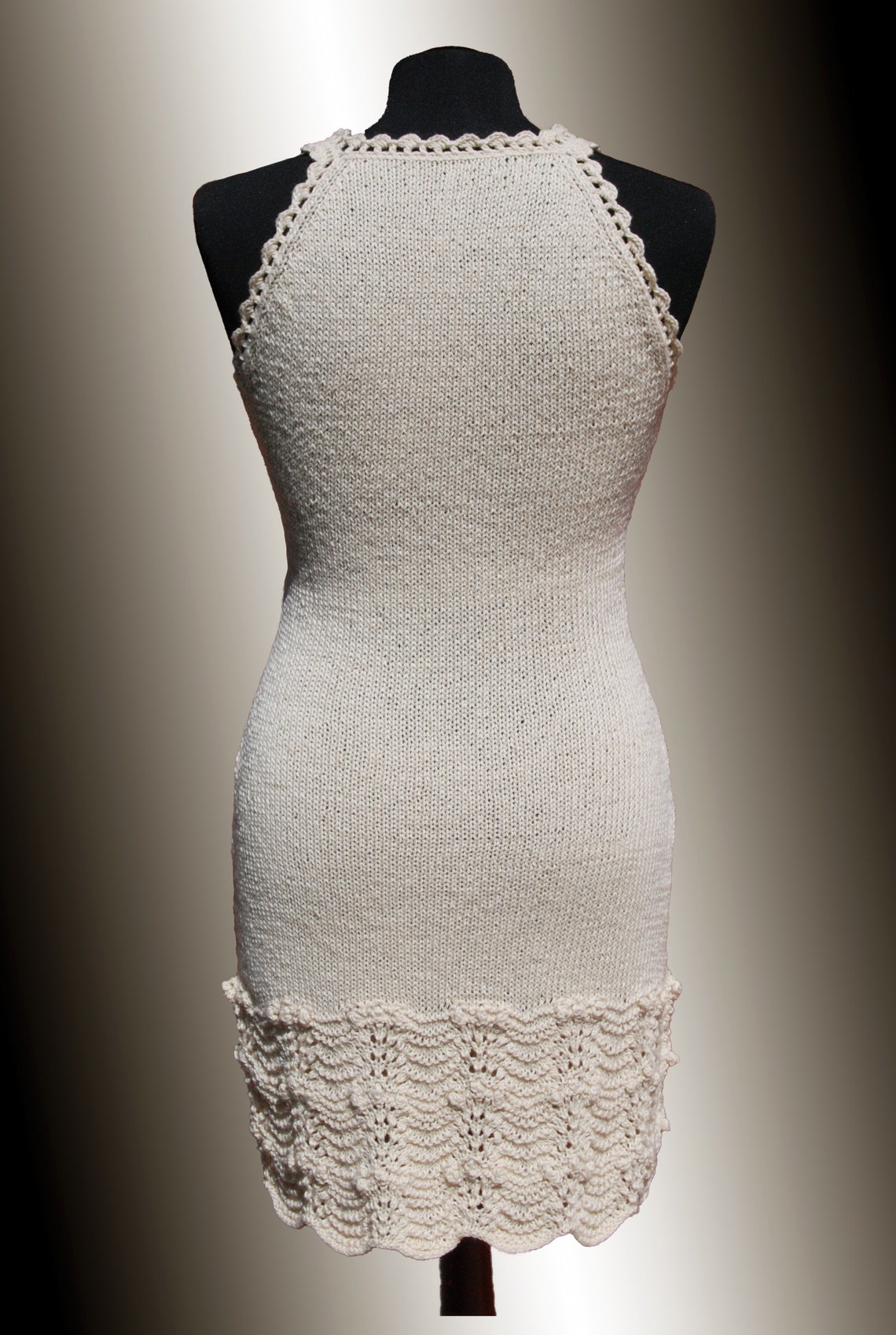 Cute Knitted Summer Dress, Halter Neck Dress - Etsy