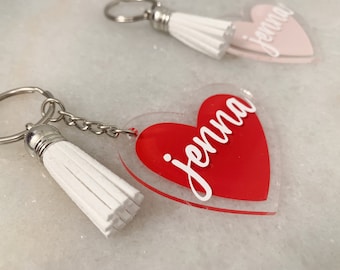 Heart Acrylic Keychain - Etsy