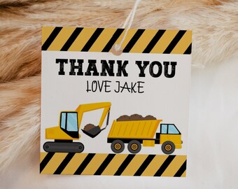 Construction Party Favor Personalized Tag - Etsy