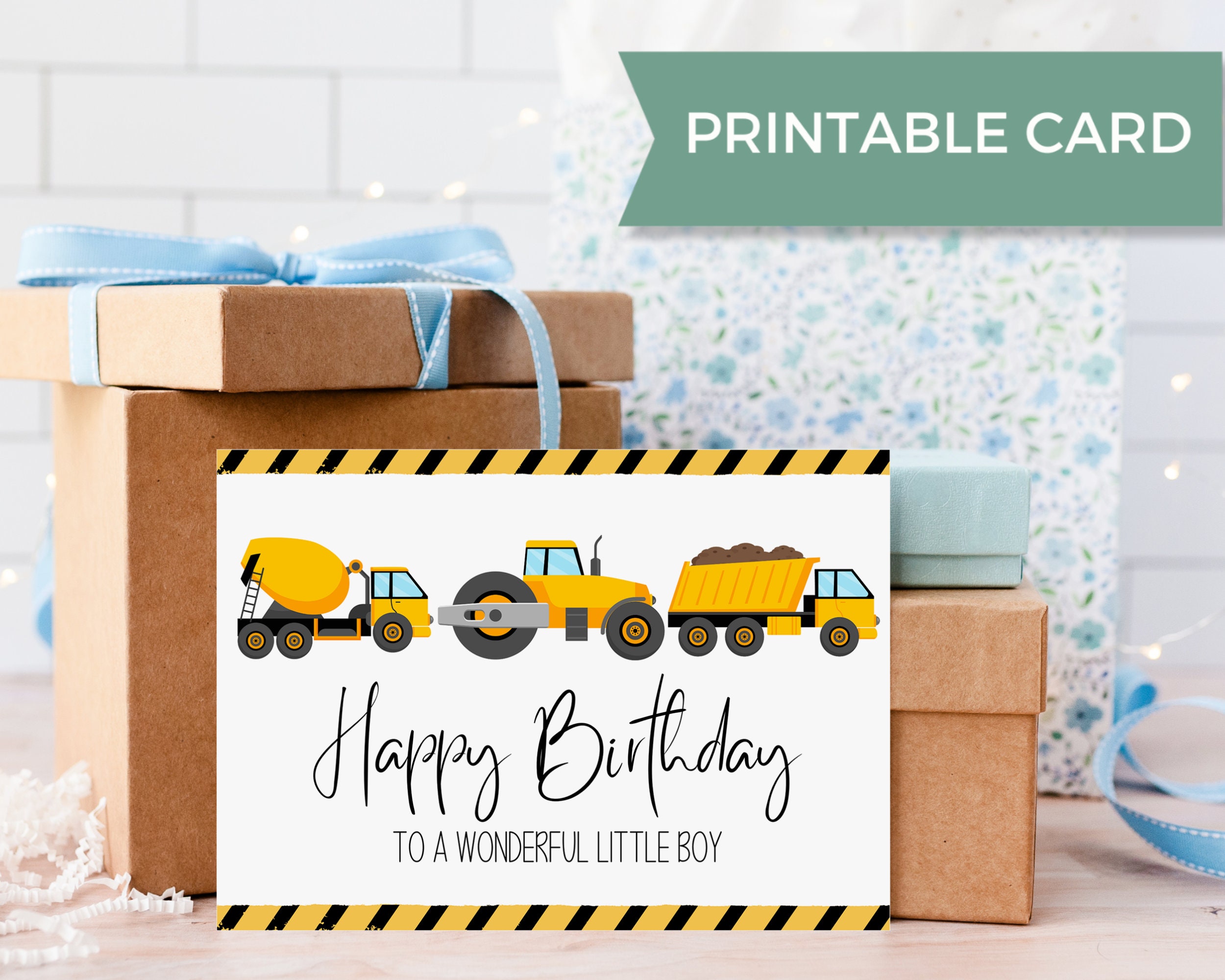 Construction Digger Birthday Card Digger 1st Birthday Diggers - Etsy