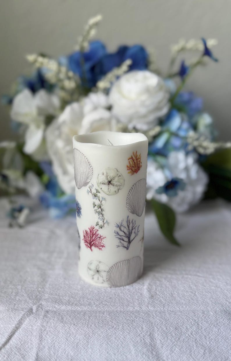 Handmade Decorated LED Candle | Vintage Floral Decoupage | Coastal Home ...