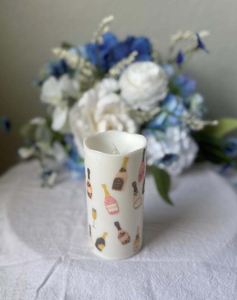 Handmade Decorated LED Candle | Vintage Floral Decoupage | Coastal Home ...
