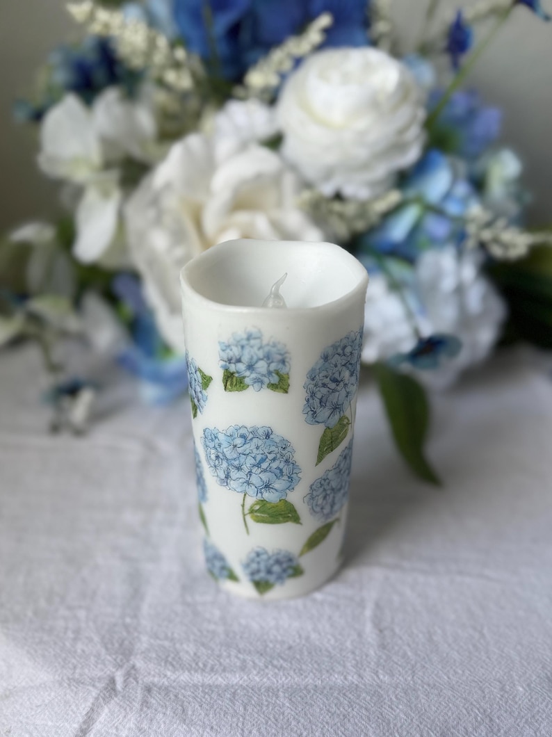 Handmade Decorated LED Candle | Vintage Floral Decoupage | Coastal Home ...