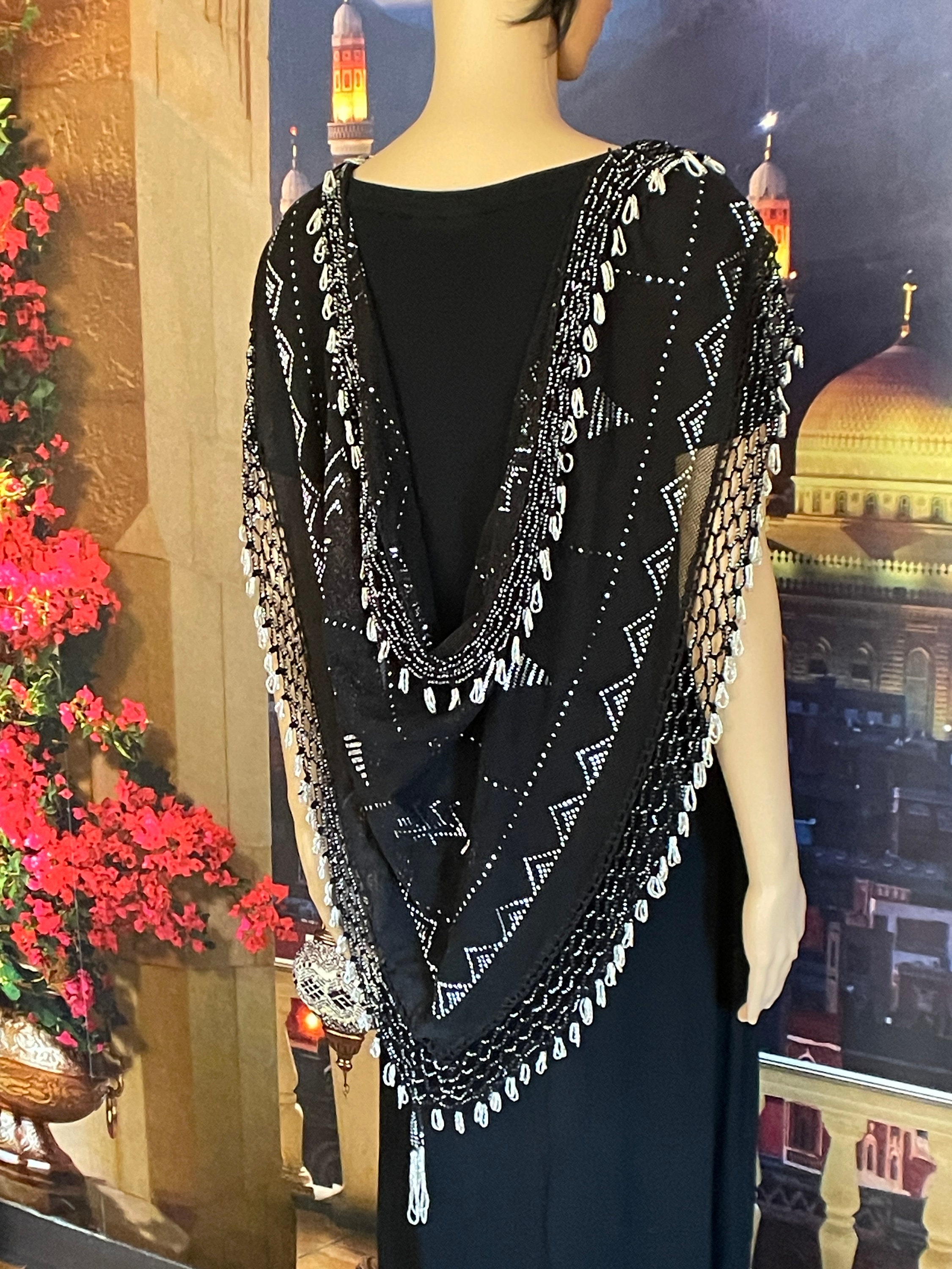 Potted Plants Egyptian ASSUIT Black Silver Hipscarf, Scarf, Cover ...