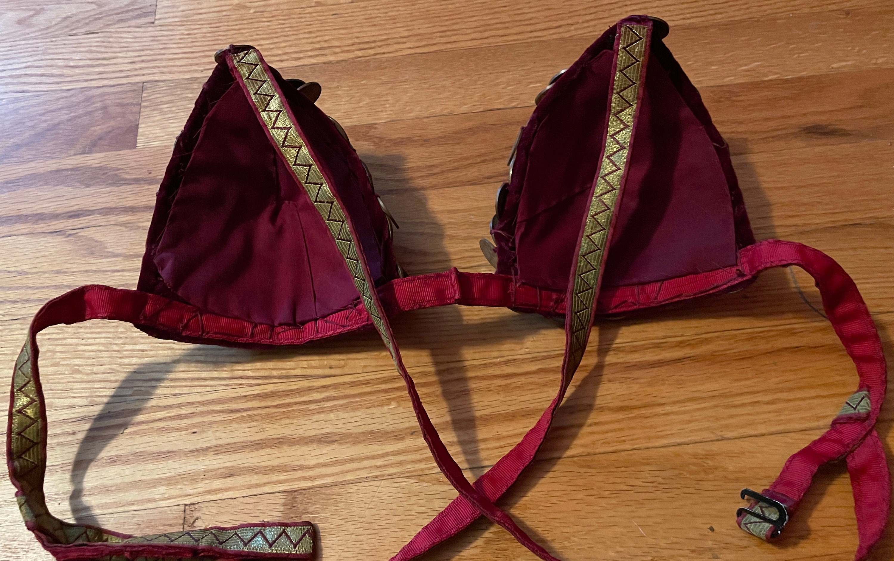 Red Velvet Copper Real VINTAGE Coins Tribal A/B Cup Bra ATS FCBD Style ...