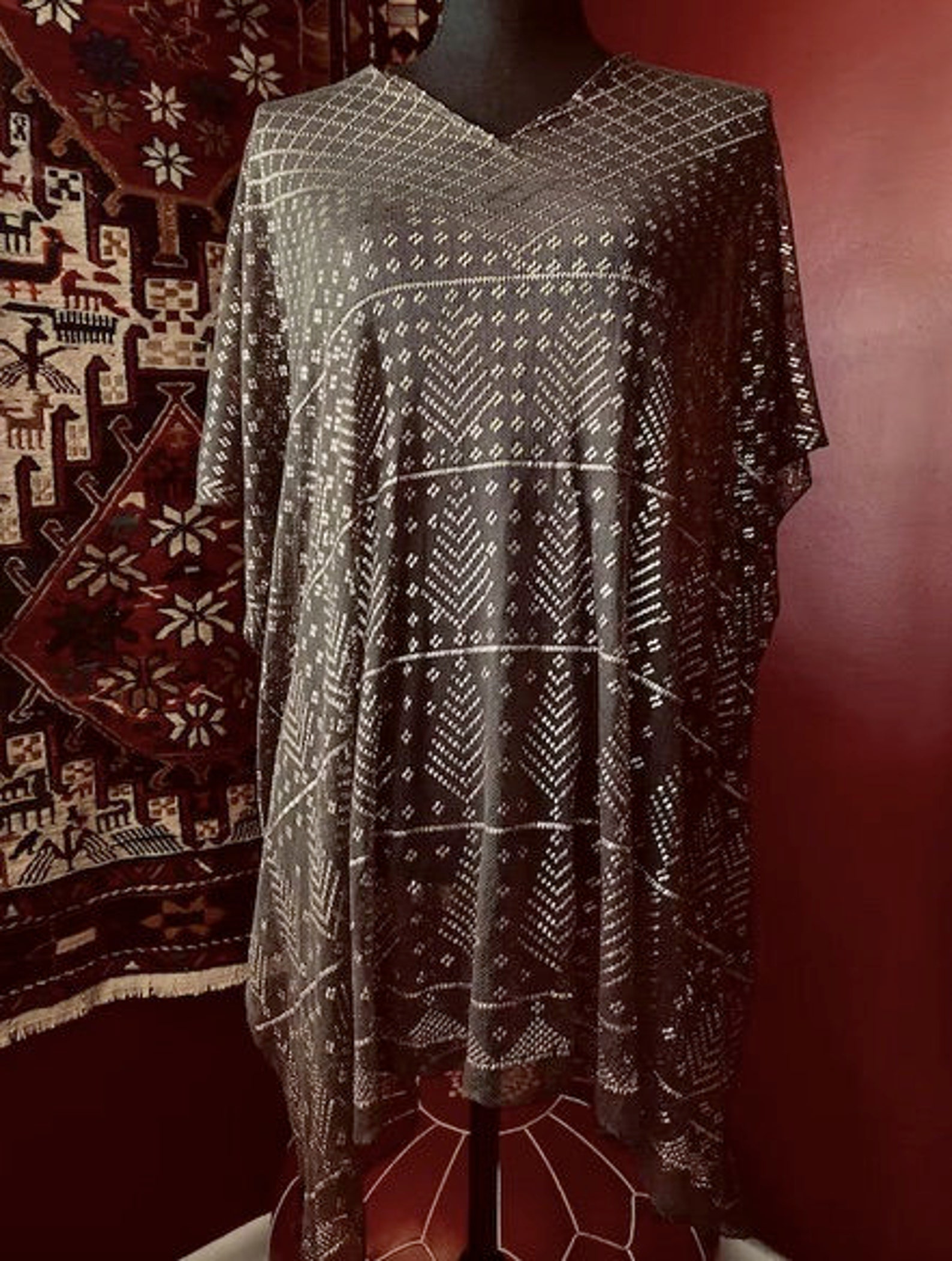 Brown/silver Vintage Egyptian Assuit Tunic 1920's Bellydance/flappr ...