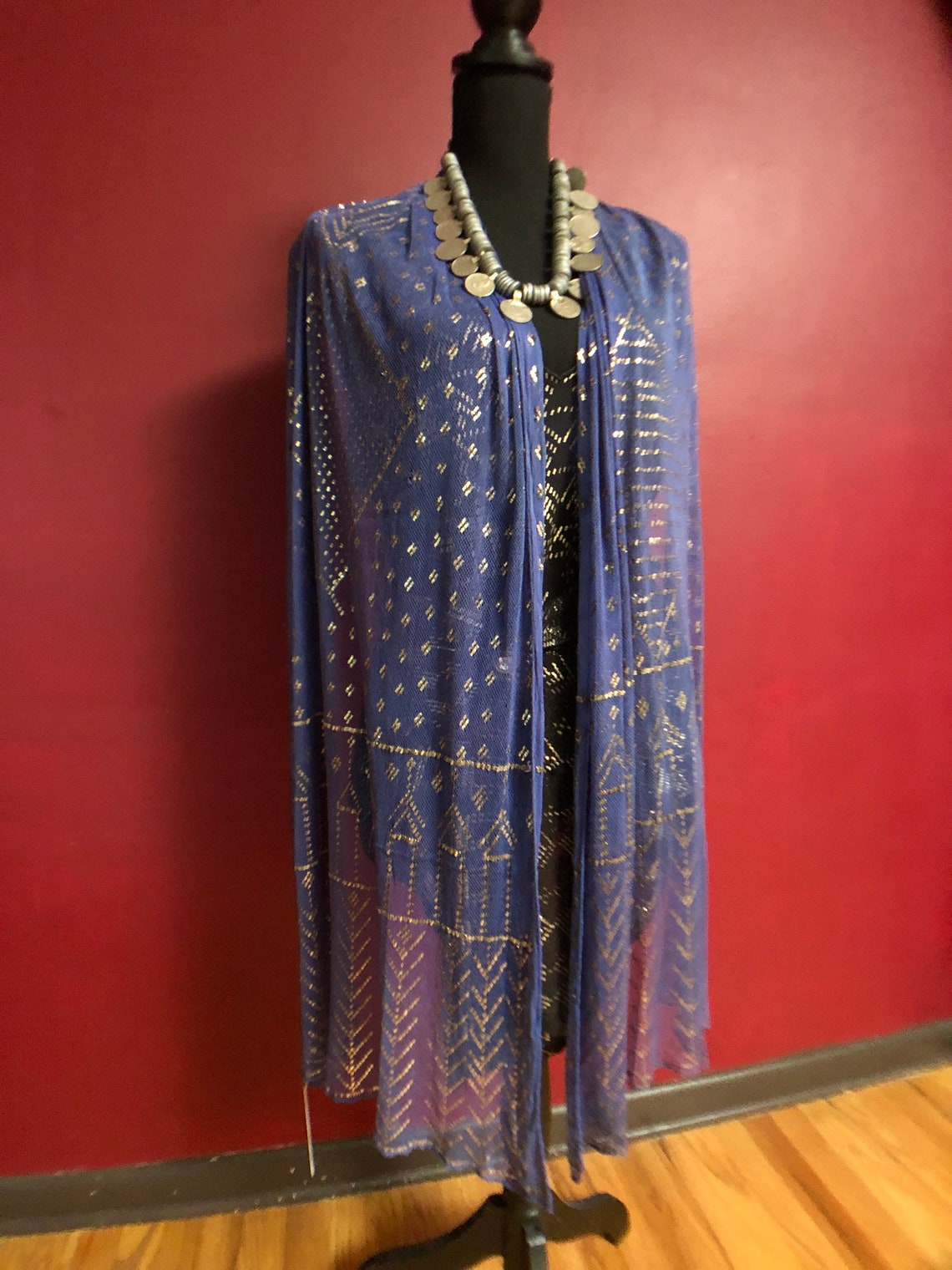 INDIGO GOLD Vintage Egyptian Assuit Wedding Shawl 1929 - Etsy