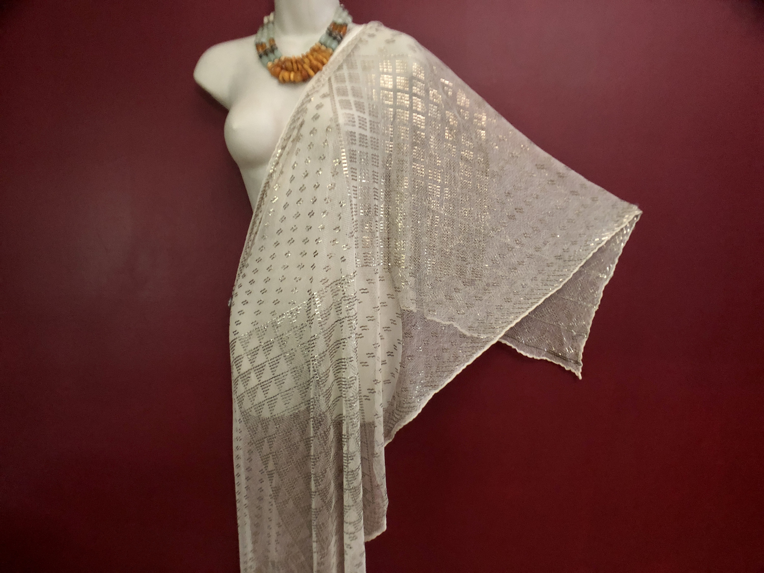 Ivory Egyptian Vintage Assuit Wedding Shawl 1920's With - Etsy