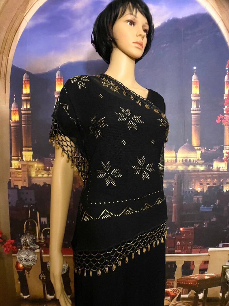 Gold Egyptian Assuit Beaded Hip Scarf Bellydance Hip Scarf - Etsy