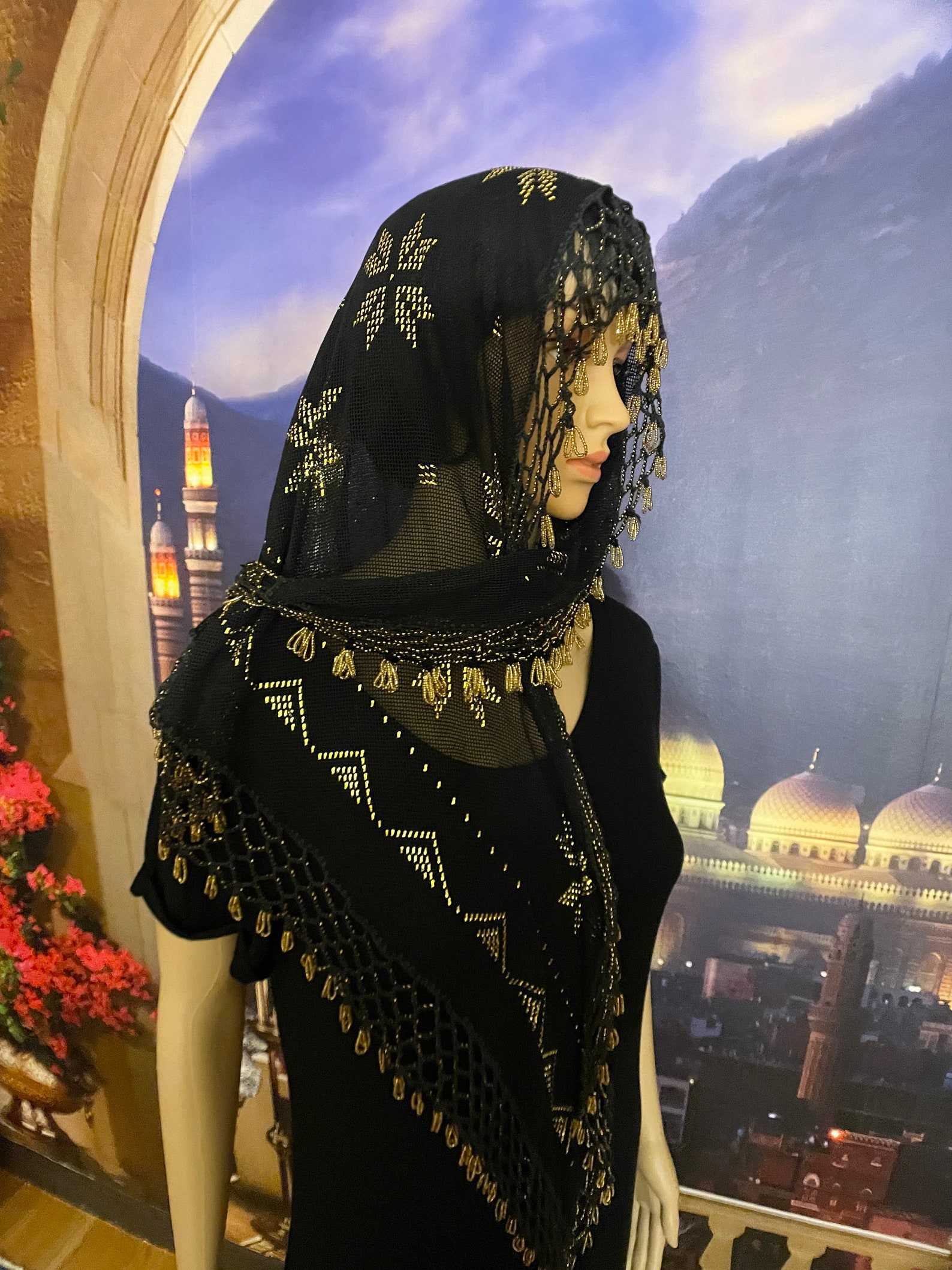 Gold Egyptian Assuit Beaded Hip Scarf Bellydance Hip Scarf - Etsy