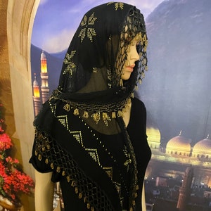Gold Egyptian Assuit Beaded Hip Scarf Bellydance Hip Scarf - Etsy