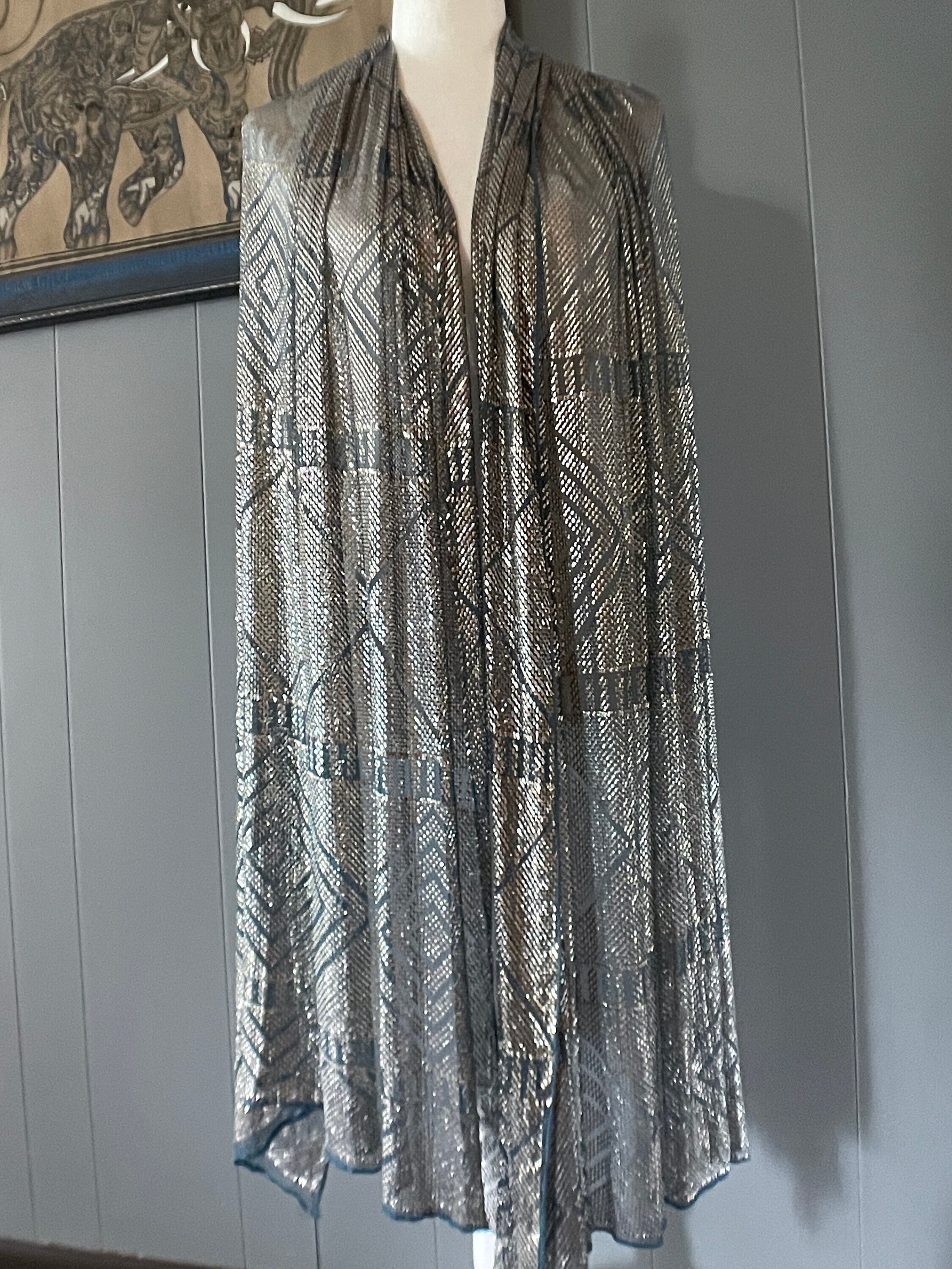 Crystal Blue Teal Egyptian ASSUIT HEAVY Piano Shawl Almost 3 Pounds ...