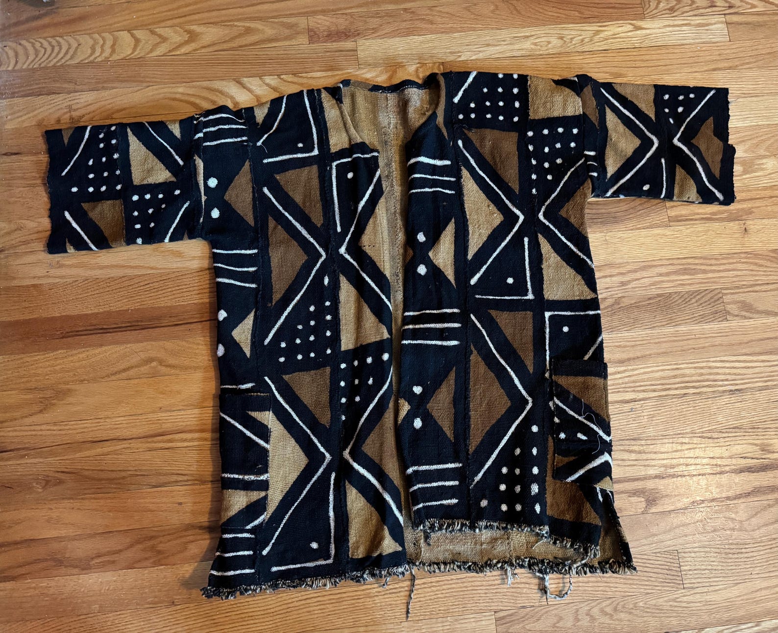 Authentic Vintage Fermented Mud Cloth Graphic Bogolanfini African Cloak ...