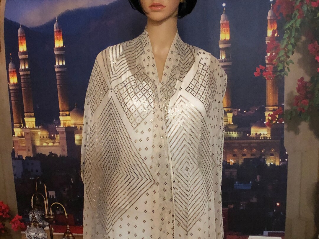 Cream Egyptian Vintage Assuit GOLD 1927 Shawl Bellydance/flapper/gatsby ...