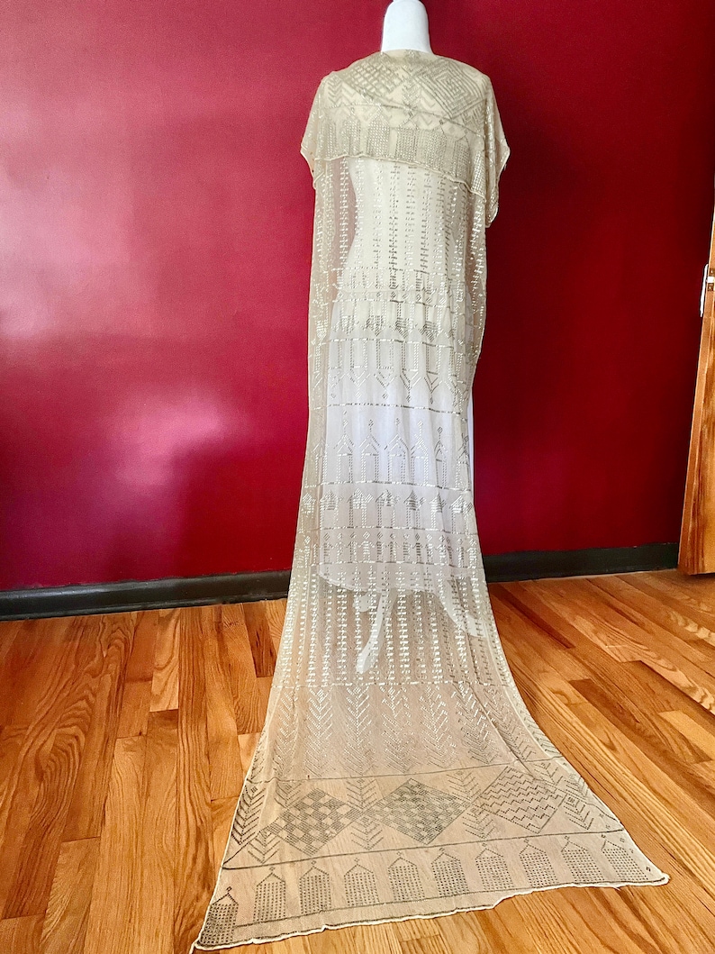1920's Cream VINTAGE Egyptian ASSUIT W/silver UNIQUE Patterns ...