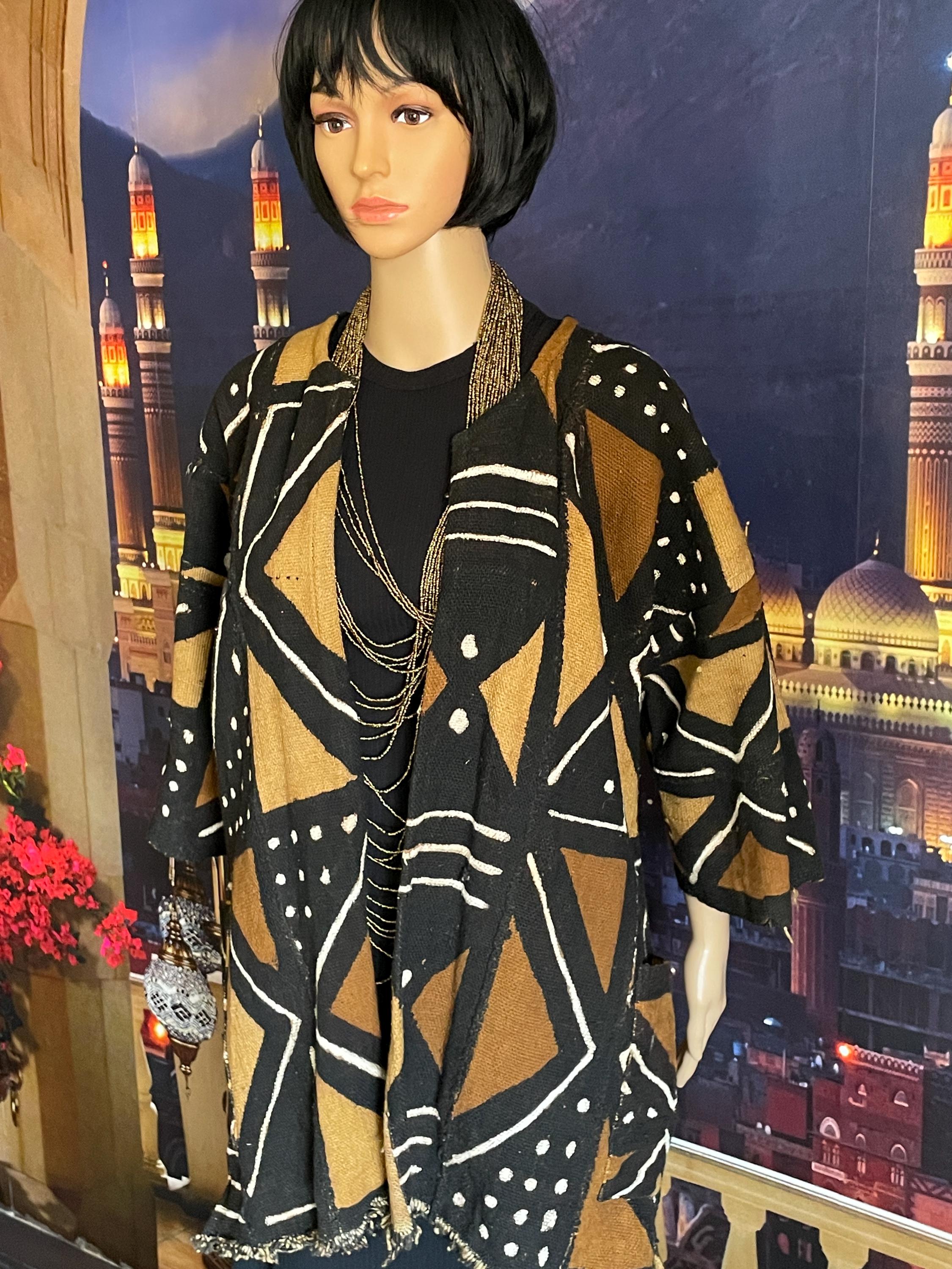 Authentic Vintage Fermented Mud Cloth Graphic Bogolanfini African Cloak ...