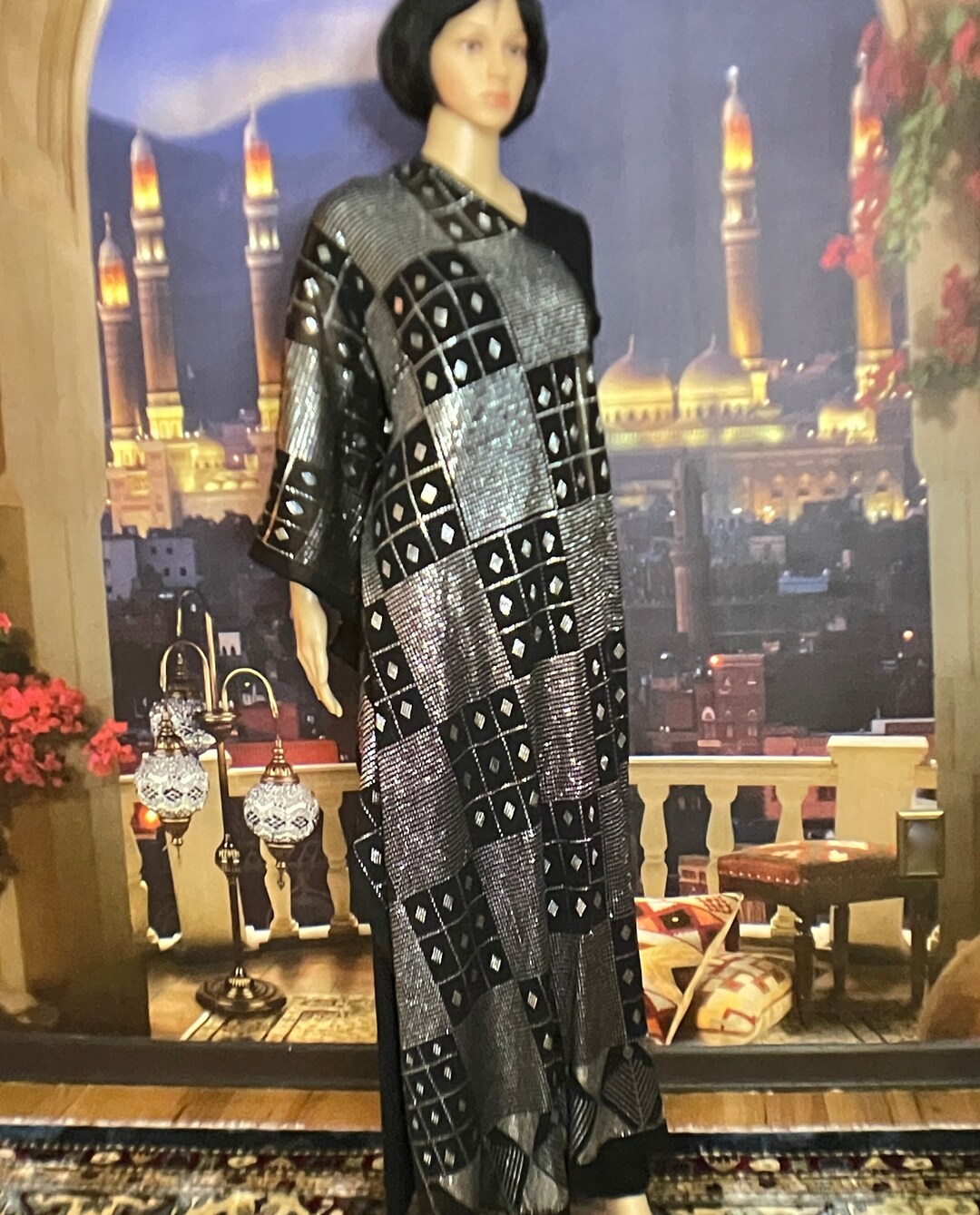 RARE Art Deco Diamond Egyptian Assuit Shawl Bellydance Assuit/ Egyptian ...