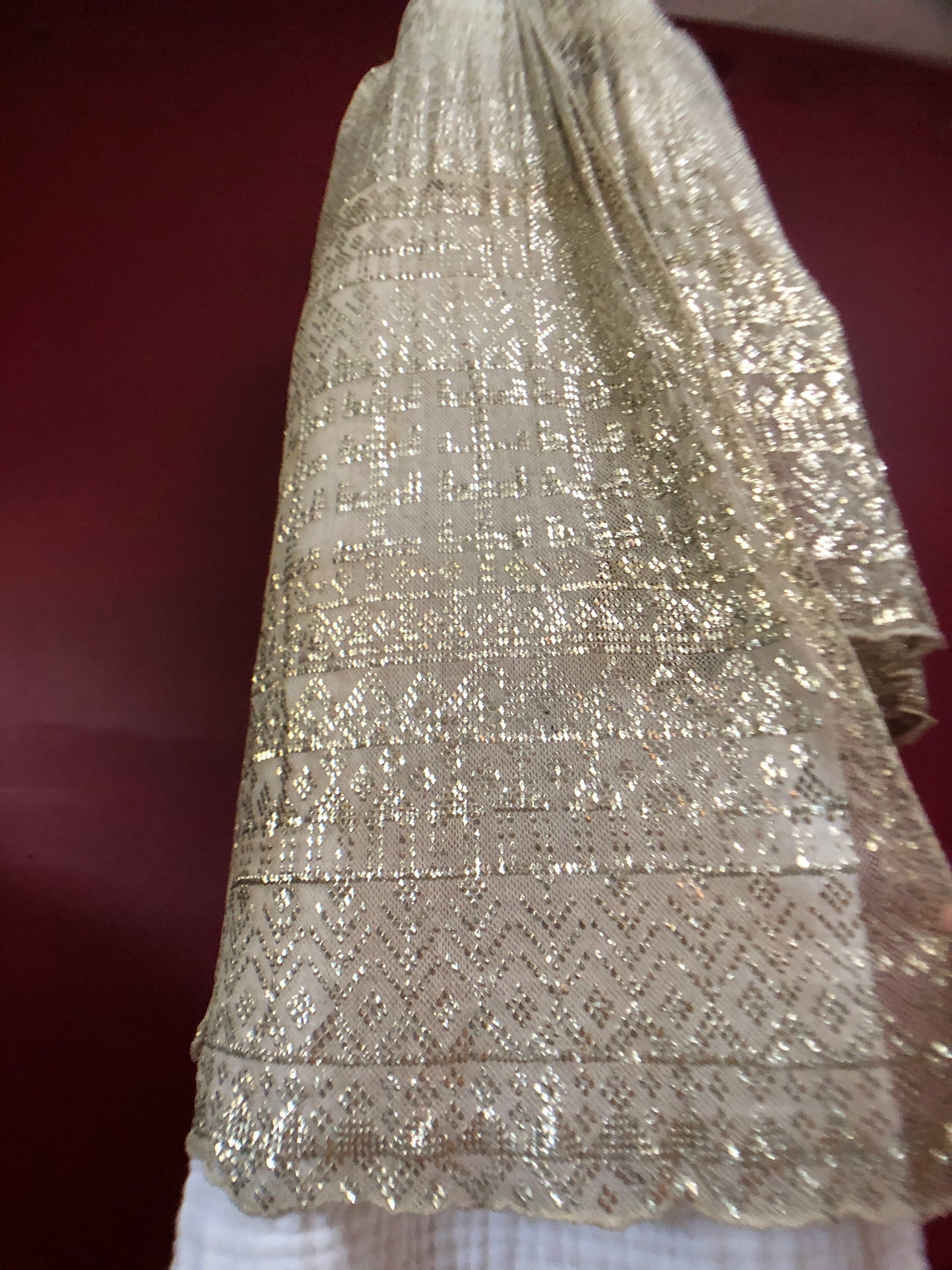 PURE BLISS! Heavy Silver VINTAGE Egyptian Assuit Assuit Shawl ...