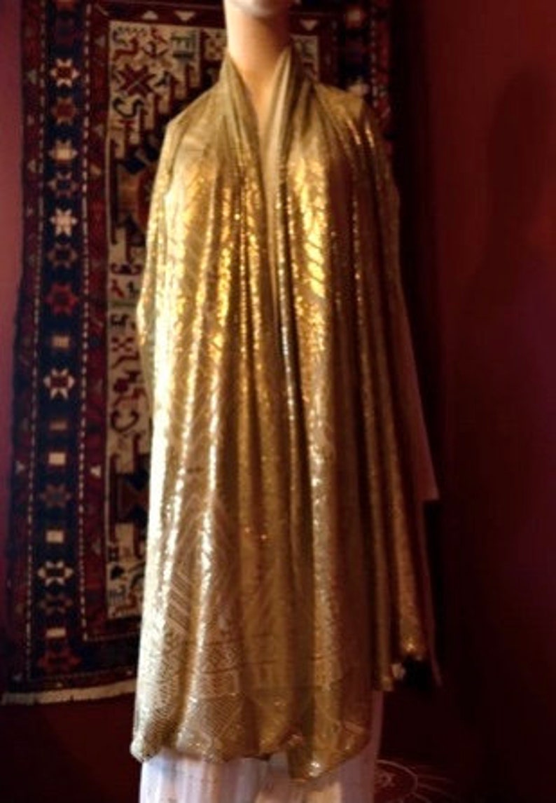 Midas Touch Gold Heavy Egyptian Vintage Assuit Shawl /wrap - Etsy