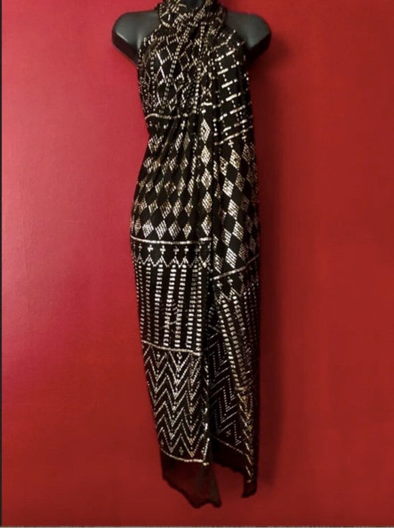 XL Coptic Tile Vintage Egyptian Assuit 1912 Shawl Black Silver - Etsy