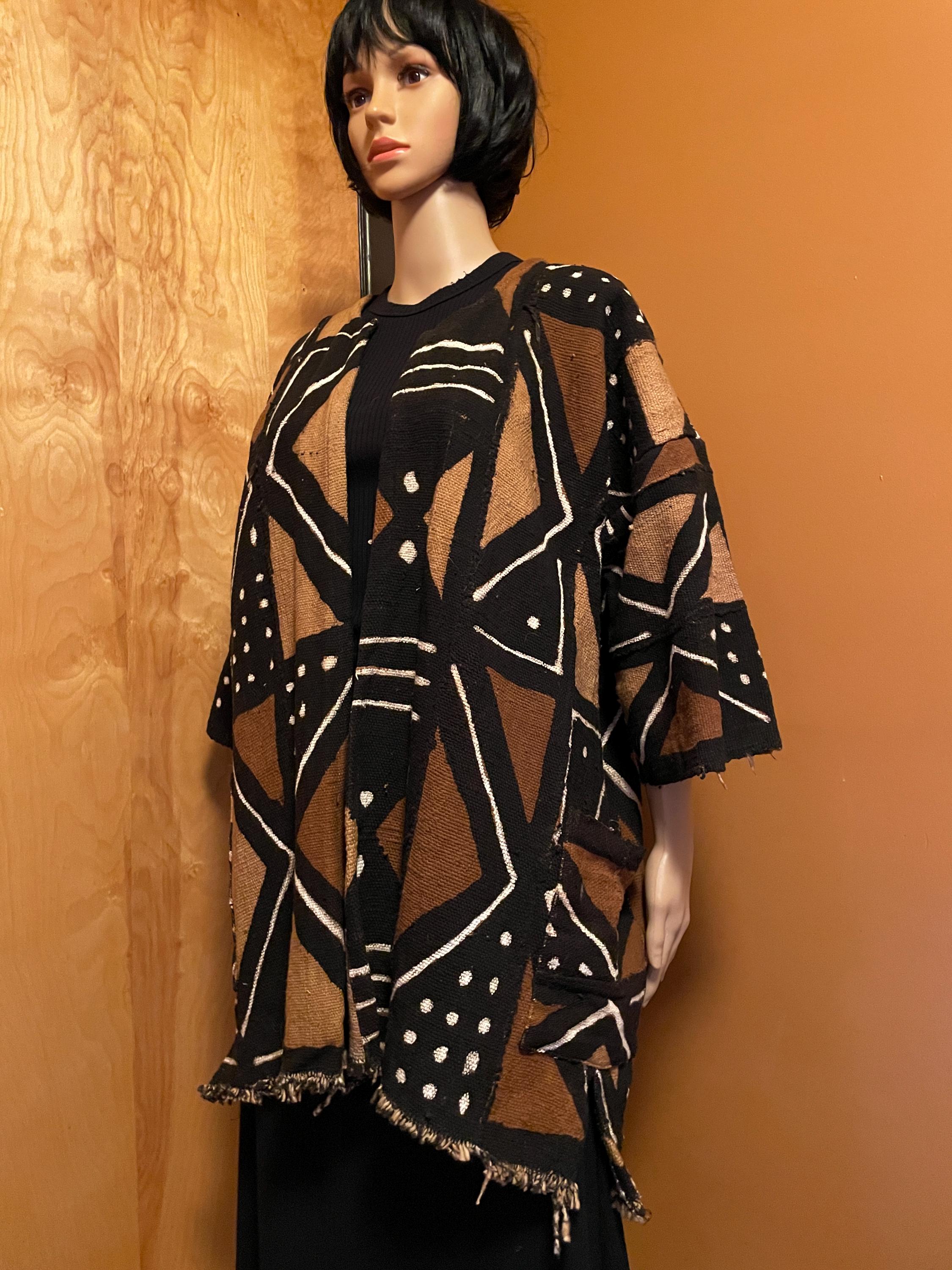 Authentic Vintage Fermented Mud Cloth Graphic Bogolanfini African Cloak ...