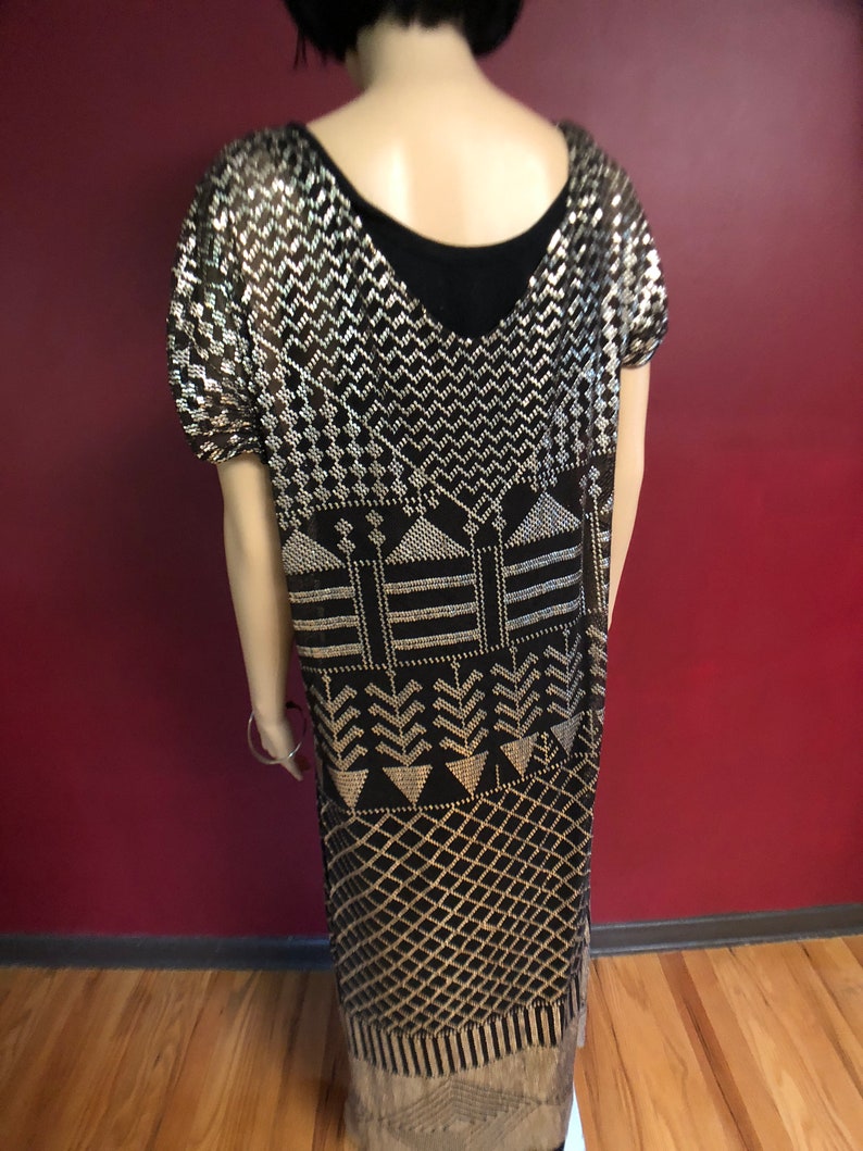 HELLO GORGEOUS 1930 Vintage Egyptian Assuit Dress MINT Black Silver ...