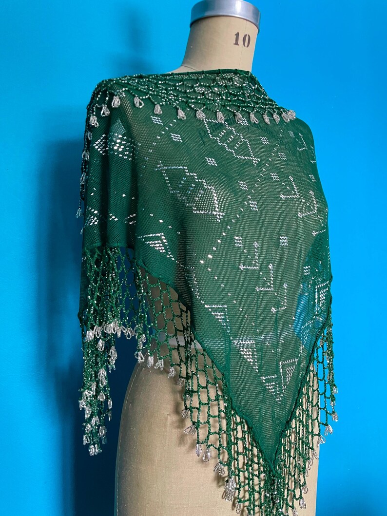 Dark Green Egyptian Assuit Hipscarf /scarf With Bright SILVER ASSUIT ...